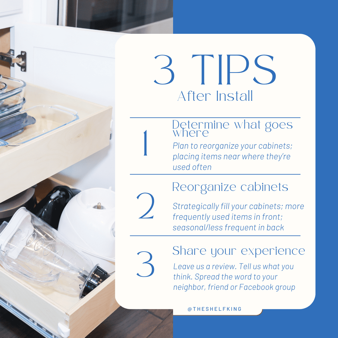 Tips For Organizing Slide Out Shelves After Install | The Shelf King